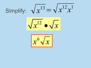 Radicals (Introduction and Simplifying).ppt