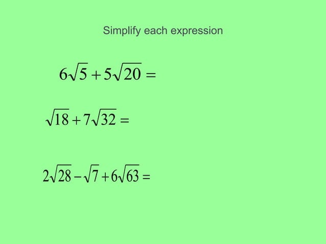 Radicals (Introduction and Simplifying).ppt