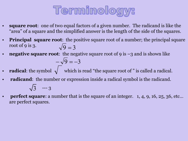 Radicals (Introduction and Simplifying).ppt