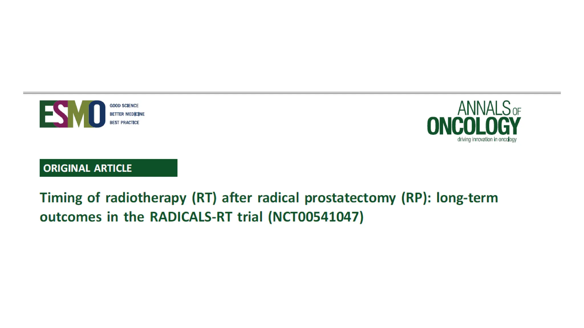 RADICALS-RT compared efficacy and safety of ADJUVANT RT VERSUS AN ...