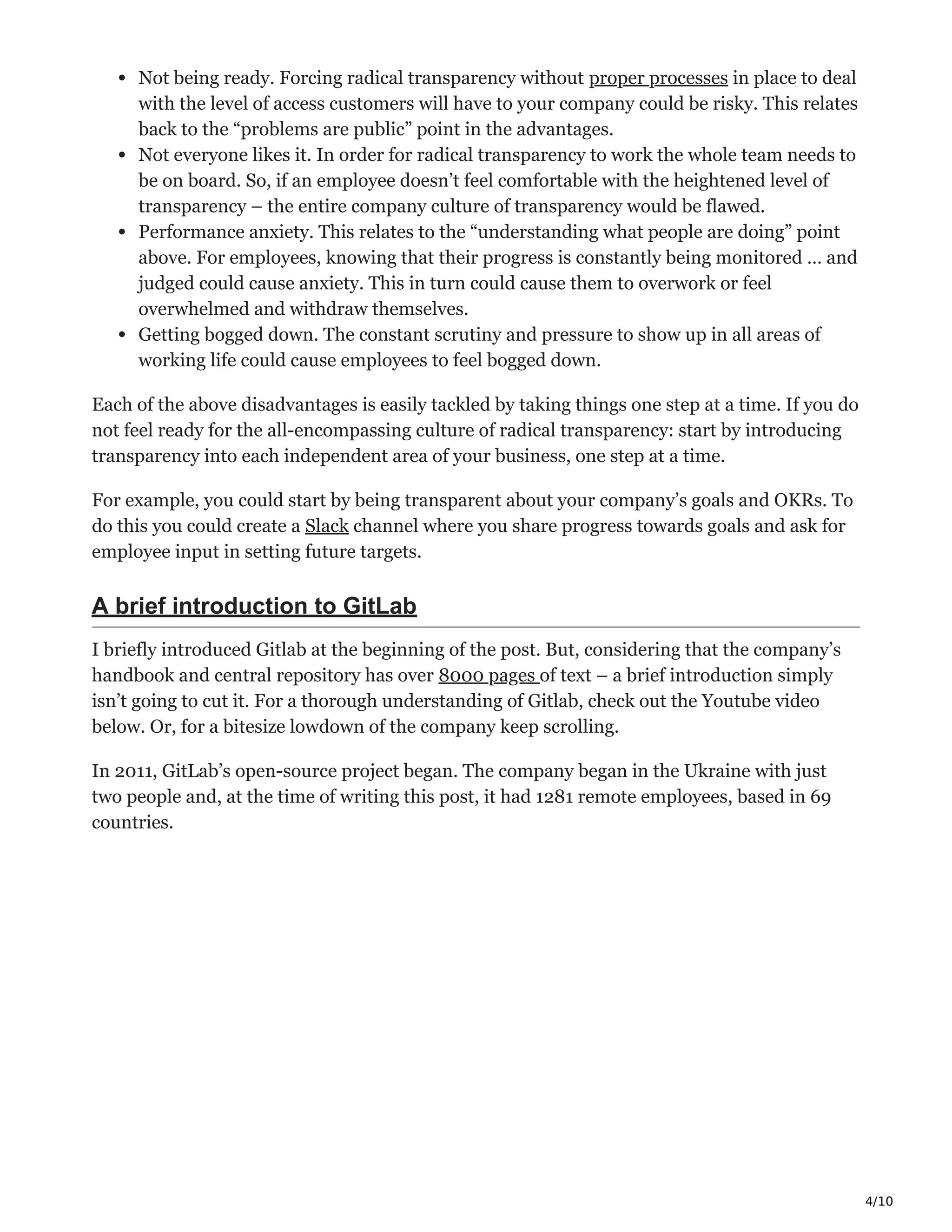 Radical Transparency: A Look at GitLab’s Company Culture | PDF