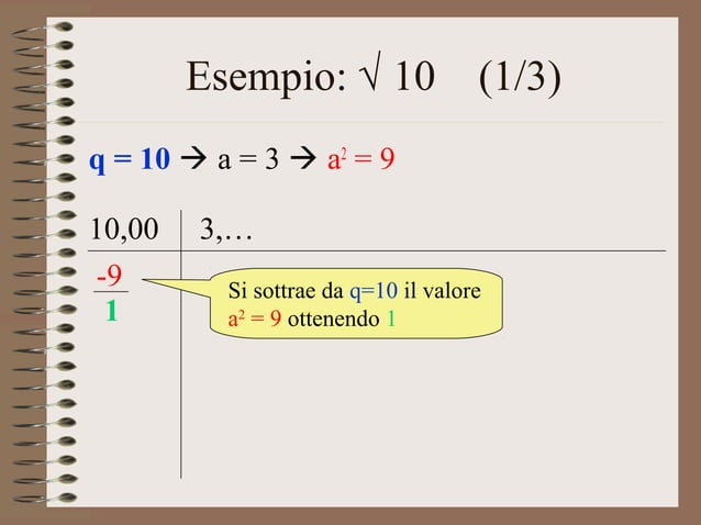 Calcolo manuale della radice quadrata | PPT