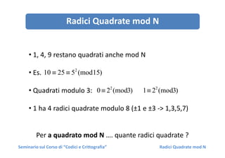 Radici quadrate mod n | PDF