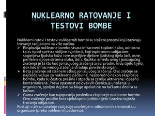 Radijacija i njeno dejstvo na čovjeka | PPTX