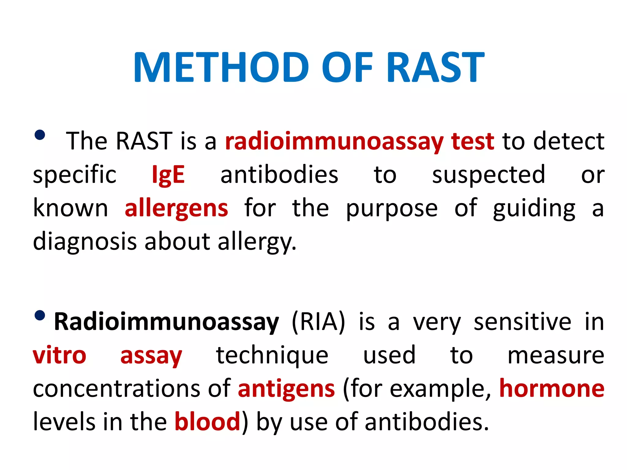Radio allergosorbent test (rast) | PPTX