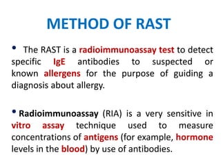 Radio allergosorbent test (rast) | PPTX