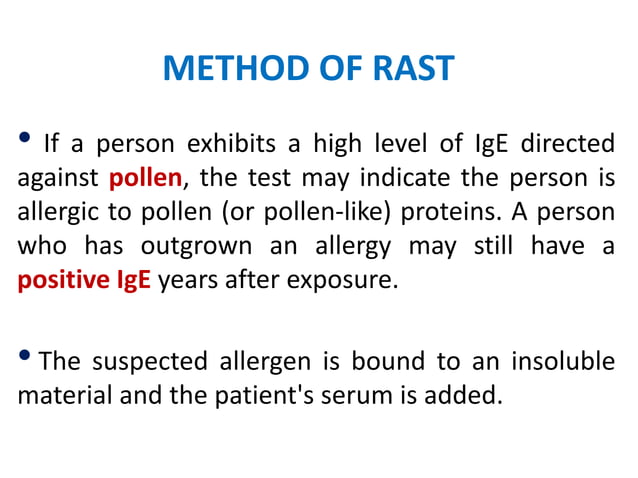 Radio allergosorbent test (rast) | PPTX