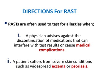 Radio allergosorbent test (rast) | PPTX