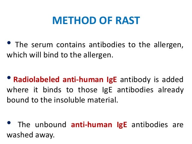 Radio allergosorbent test (rast)
