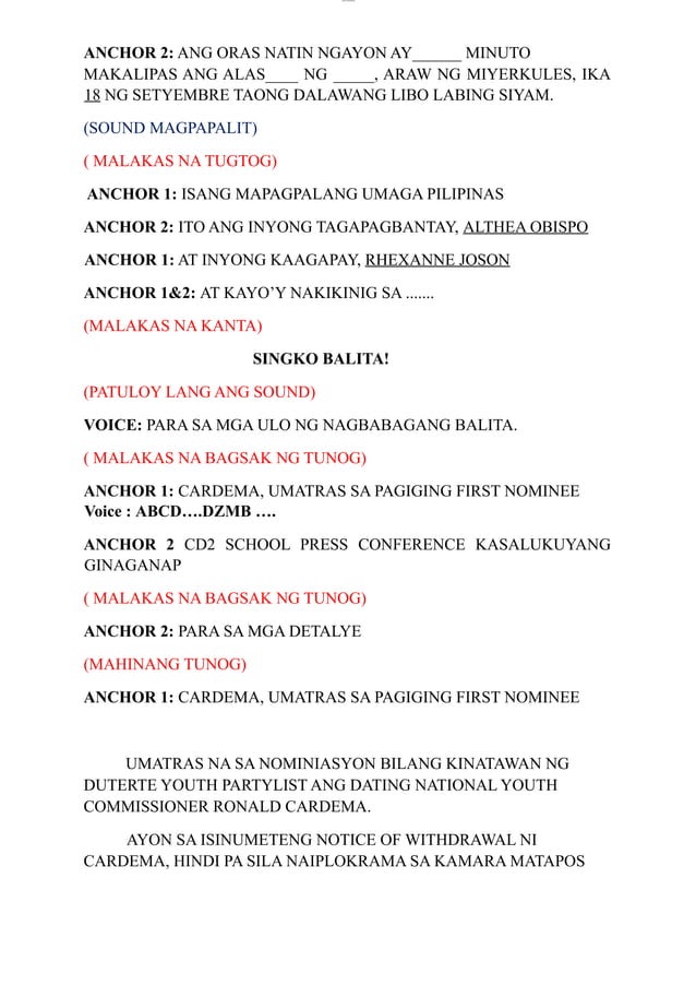 RADIO-BROADCASTING PERFORMANCE TASK KOMPAN | PDF