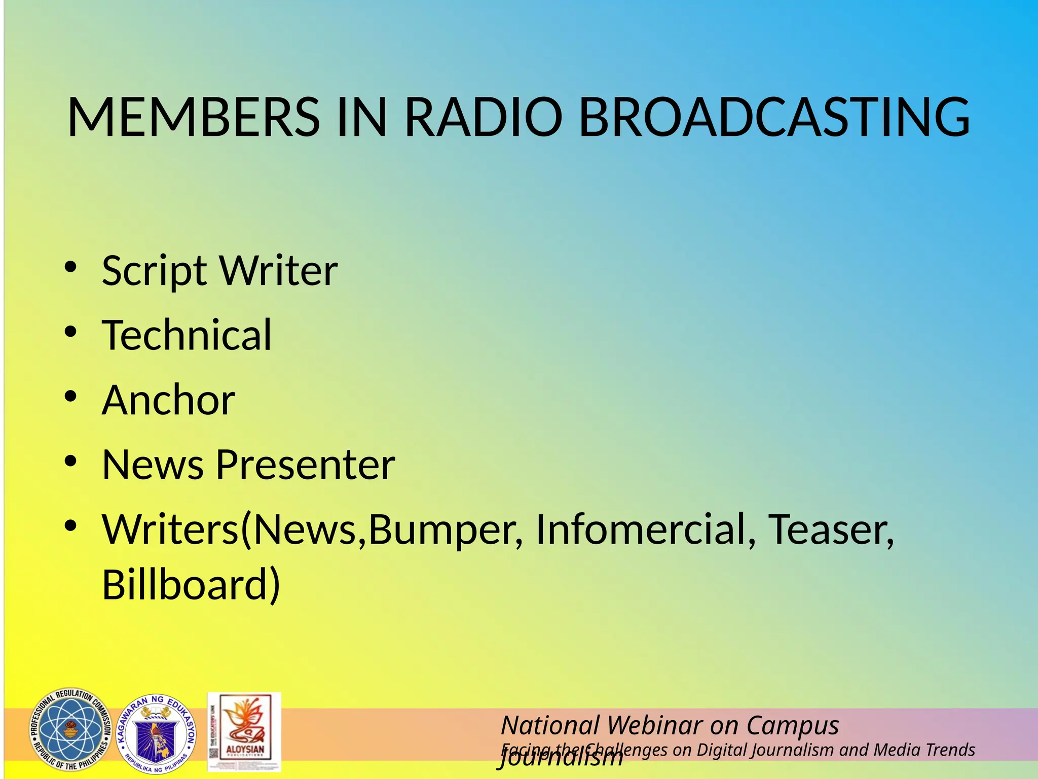 RADIO-BROADCASTing. training files. English and Filipino | PPTX