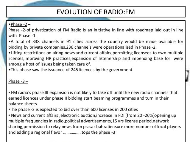 Radio evolution
