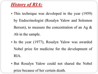 Radio immunoassay (ria) | PPTX