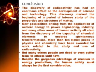 Radioactivity and its applications | PPTX