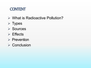 Radioactive pollution | PPTX