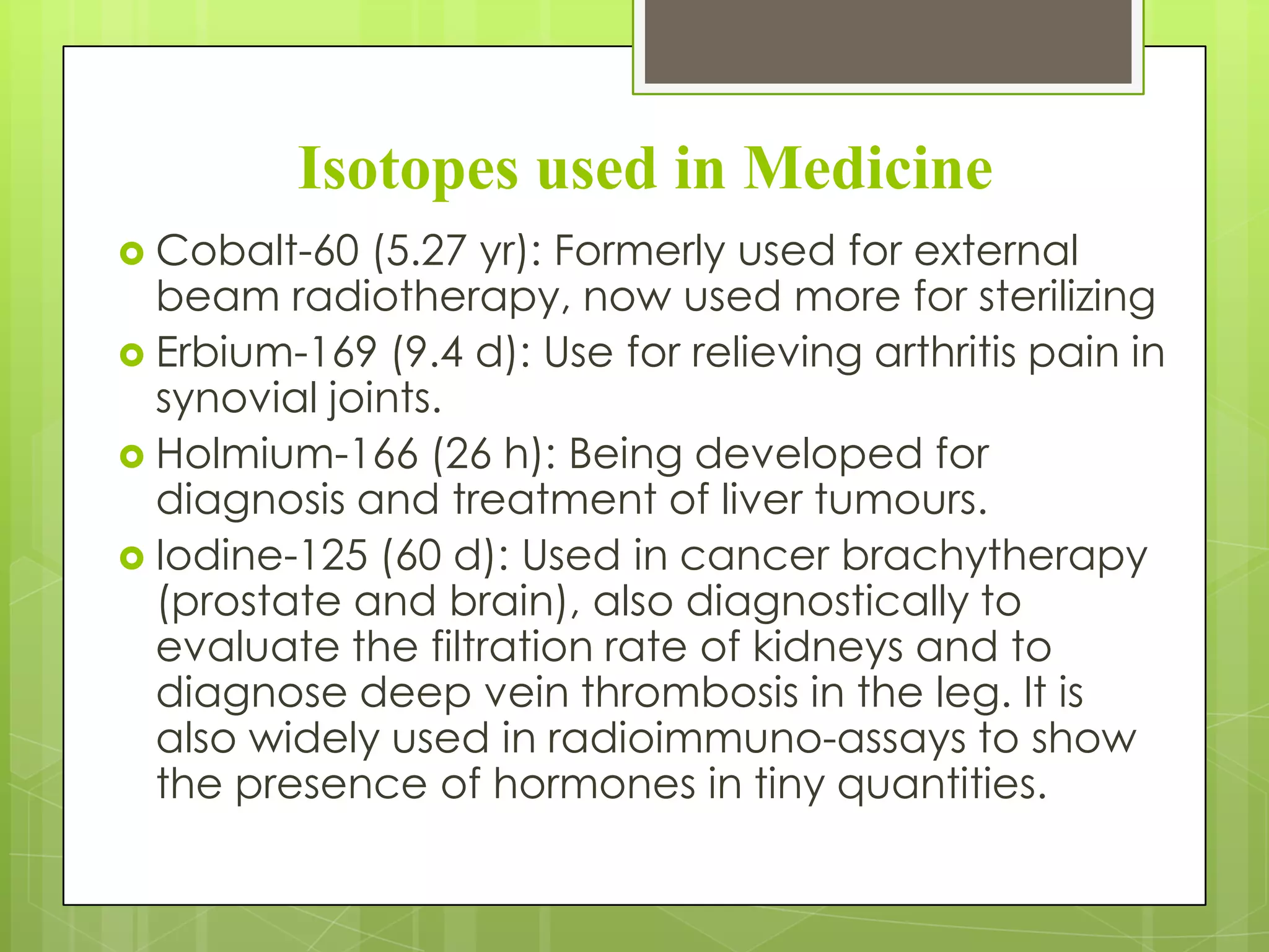 Radioactive isotopes in medicine | PPTX