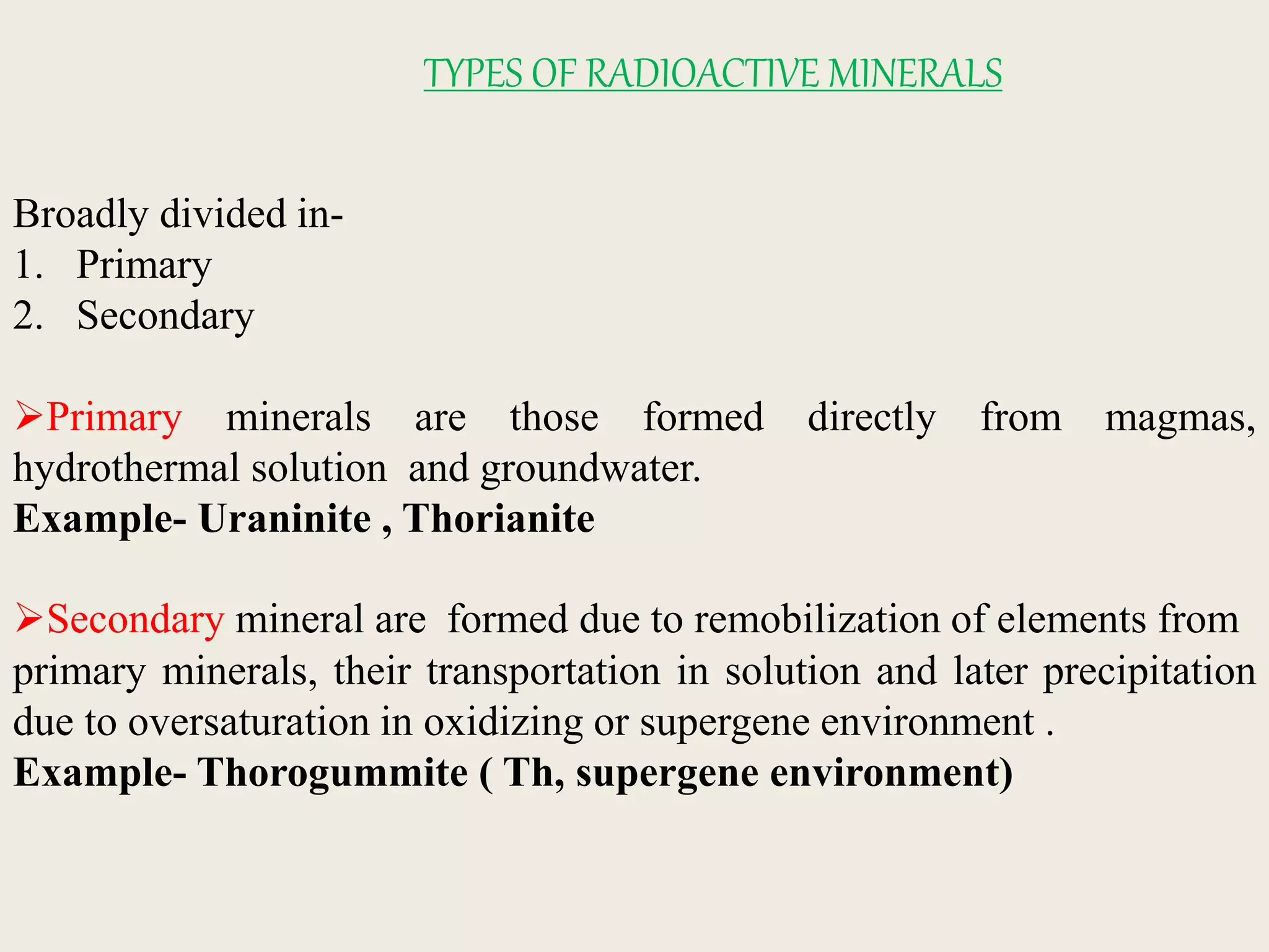 Radioactive mineral deposits in india | PPTX