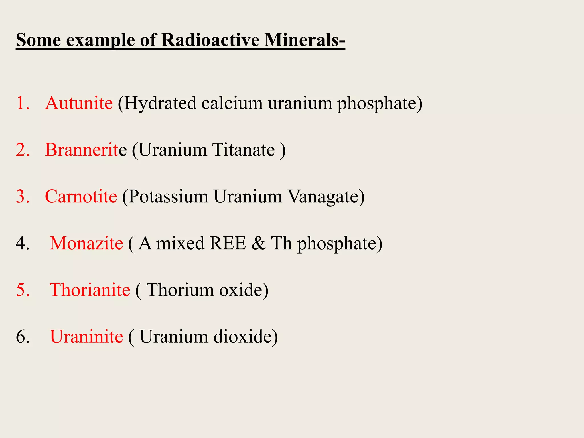 Radioactive mineral deposits in india | PPTX
