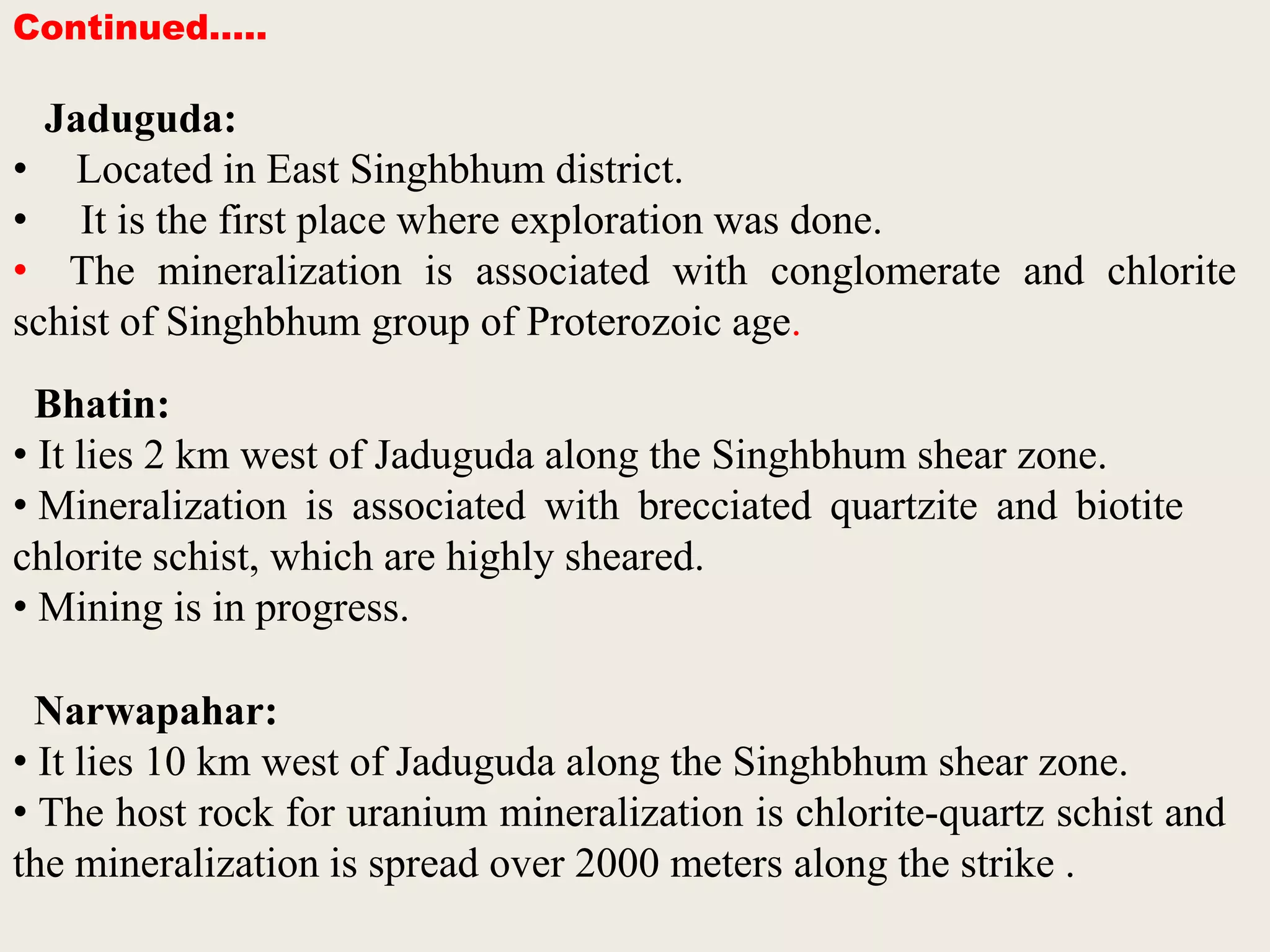 Radioactive mineral deposits in india | PPTX