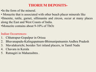 Radioactive mineral deposits in india | PPTX