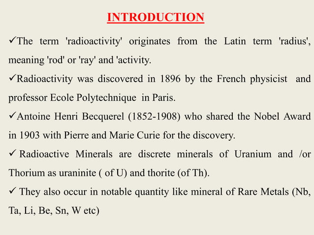 Radioactive mineral deposits in india | PPTX