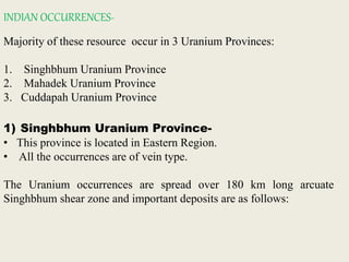 Radioactive mineral deposits in india | PPTX