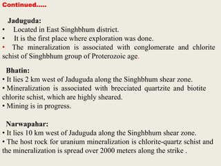 Radioactive mineral deposits in india | PPTX