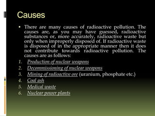 Causes Of Radioactive Pollution