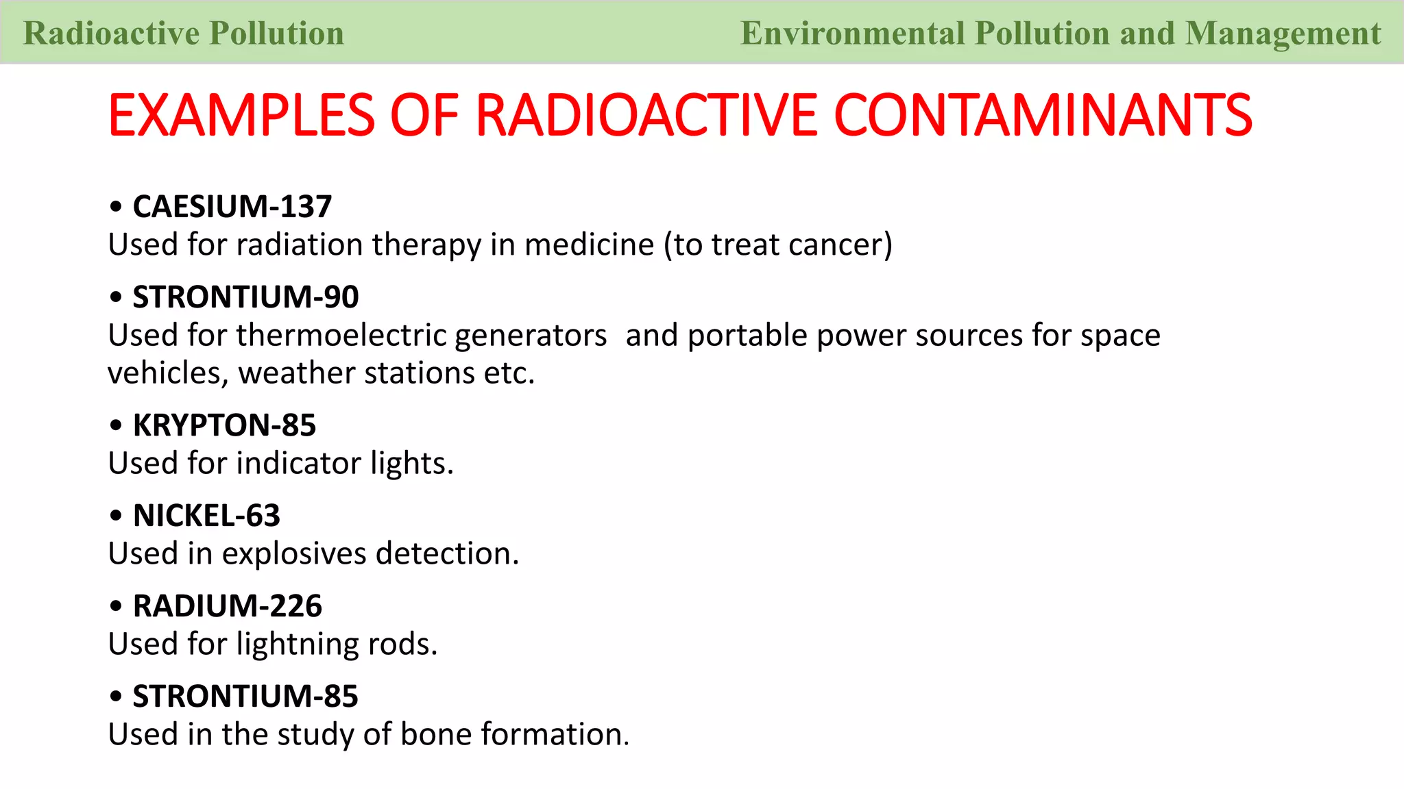 Radioactive pollution | PDF