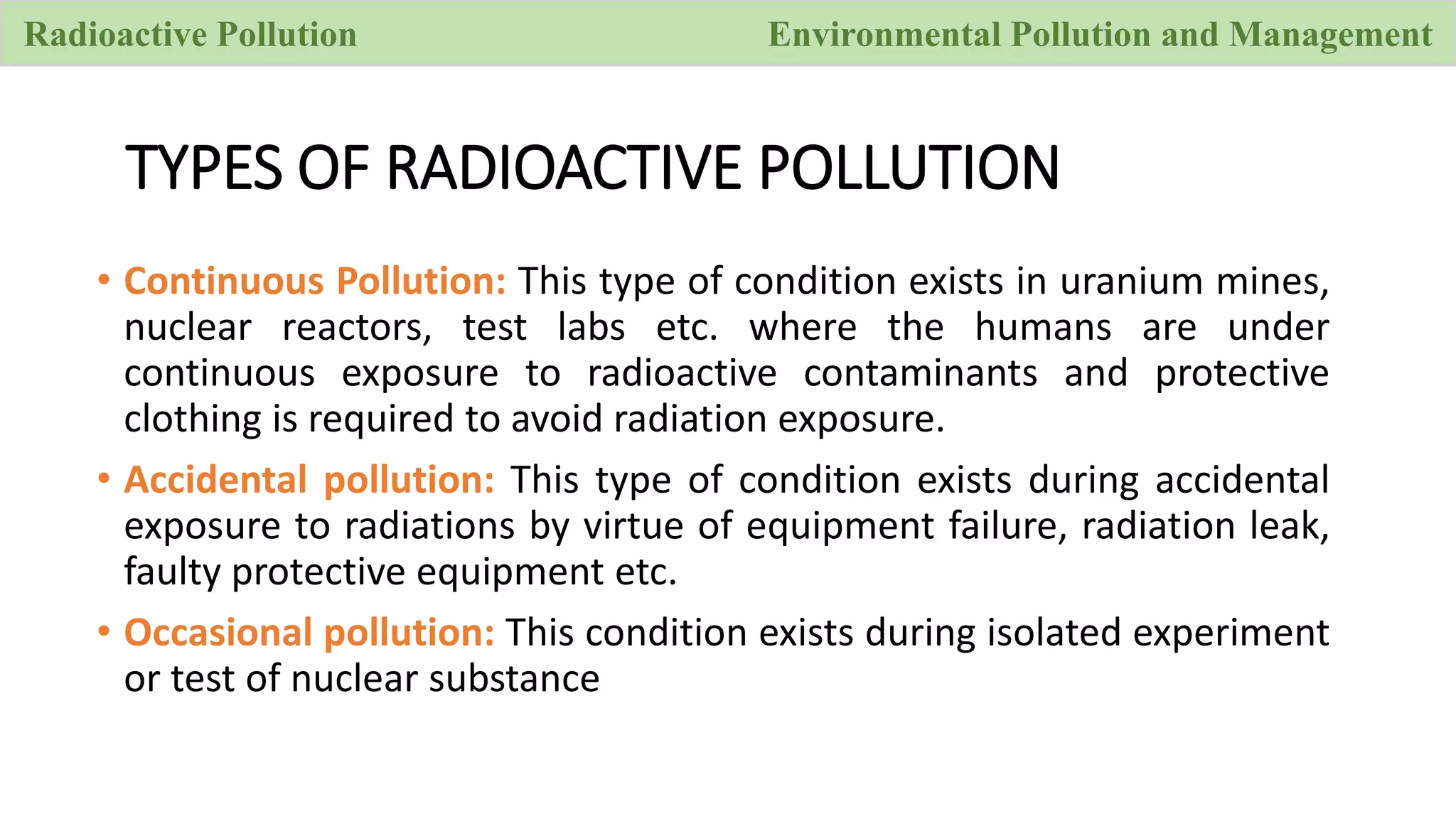 Radioactive pollution | PDF