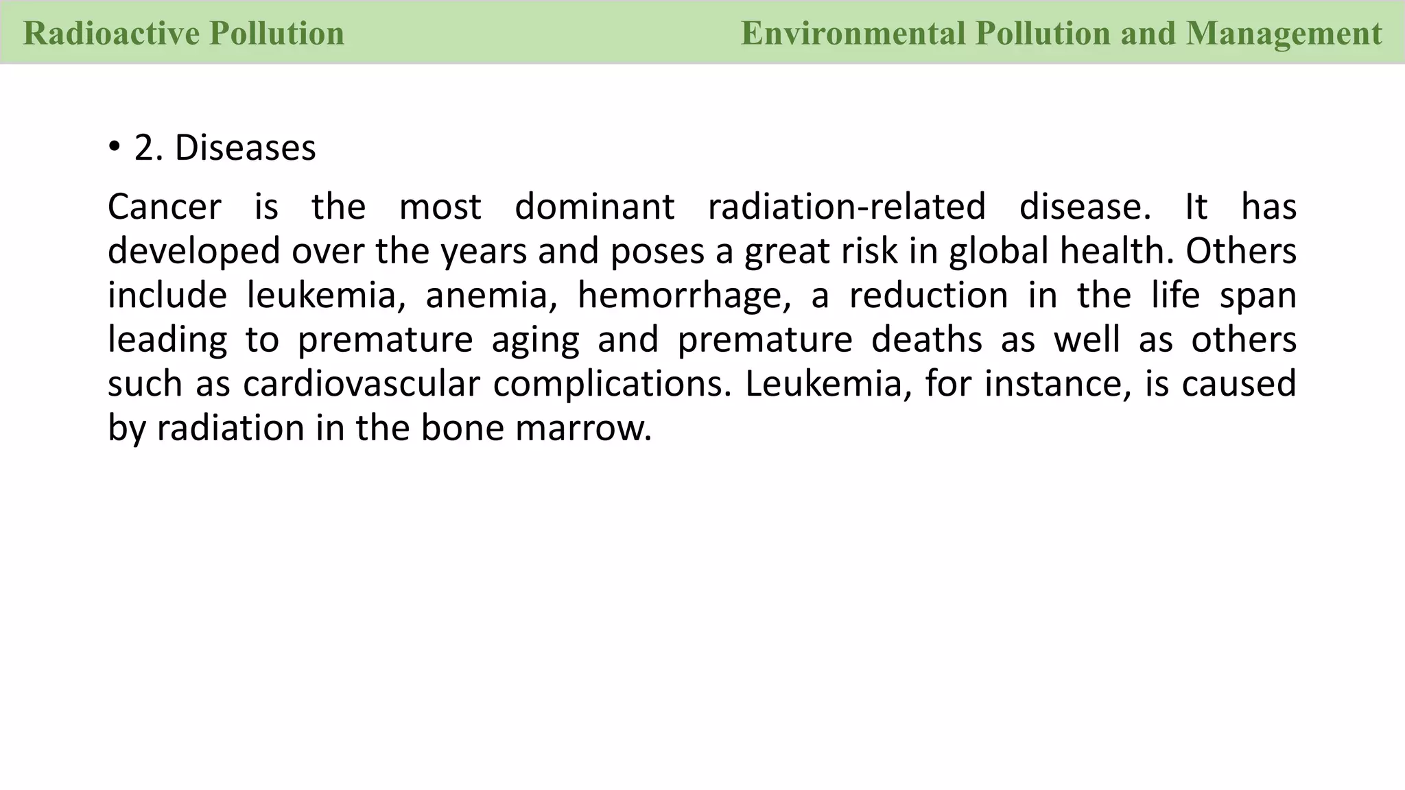 Radioactive pollution | PDF