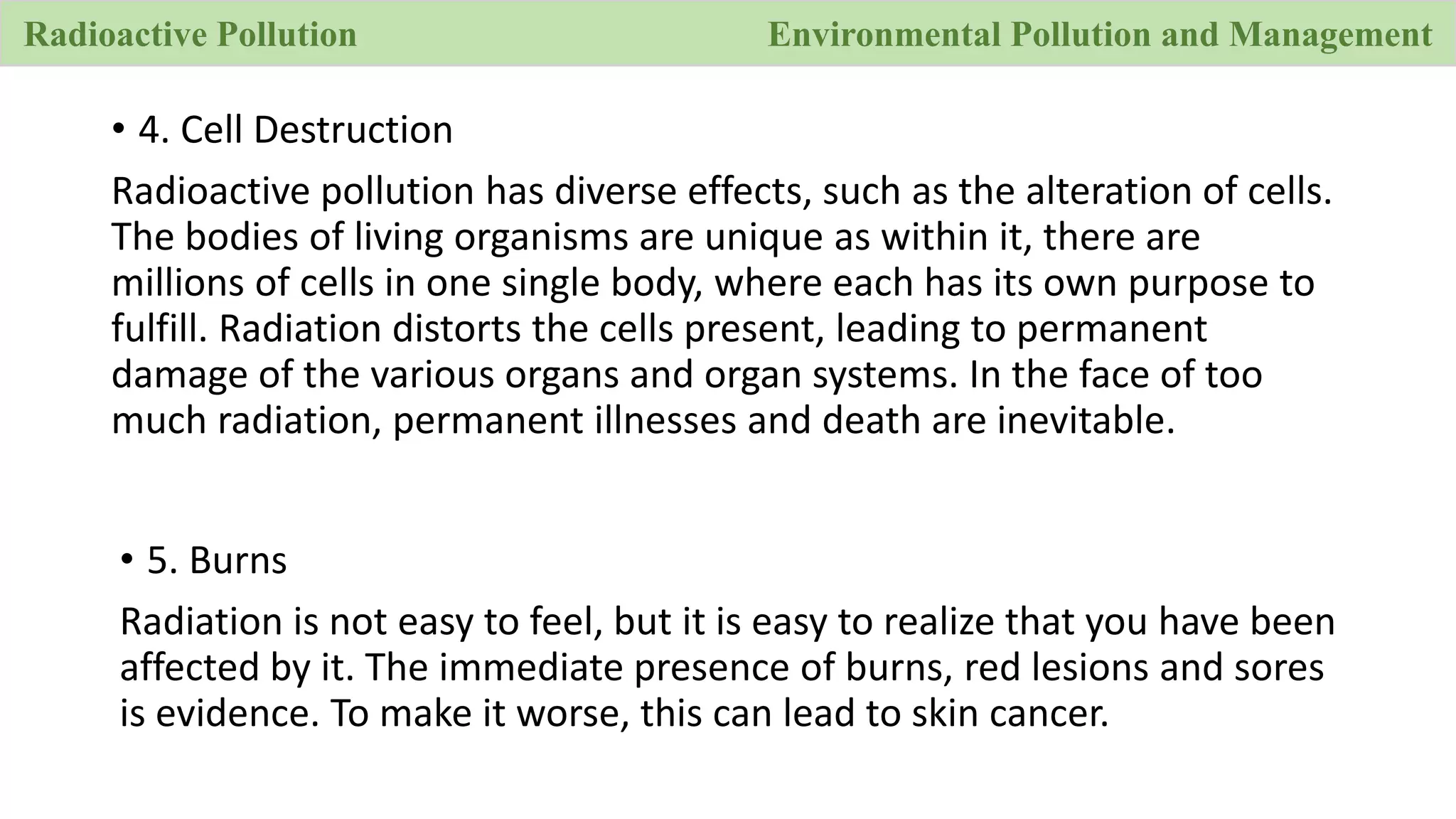 Radioactive pollution | PDF