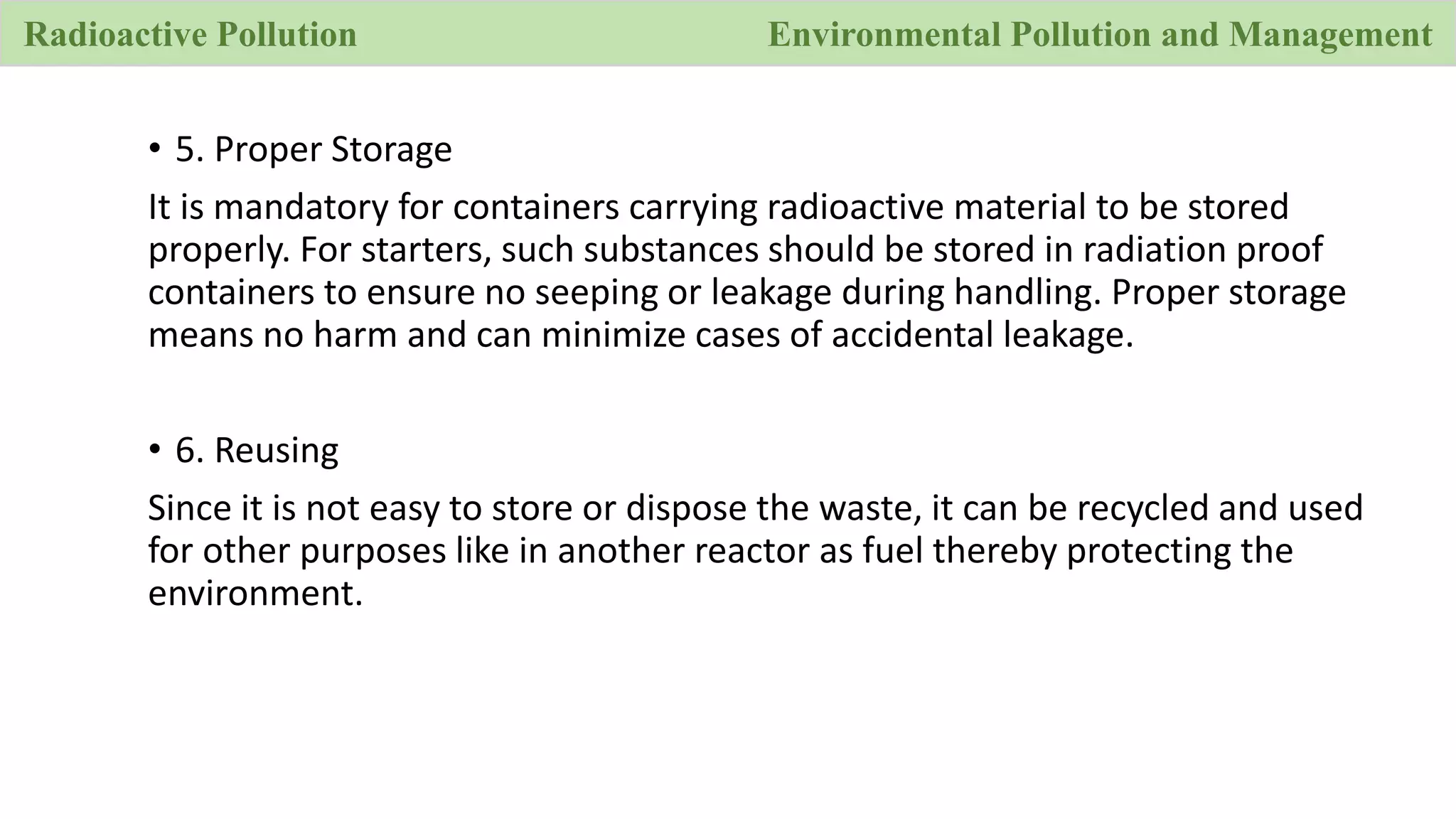 Radioactive pollution | PDF