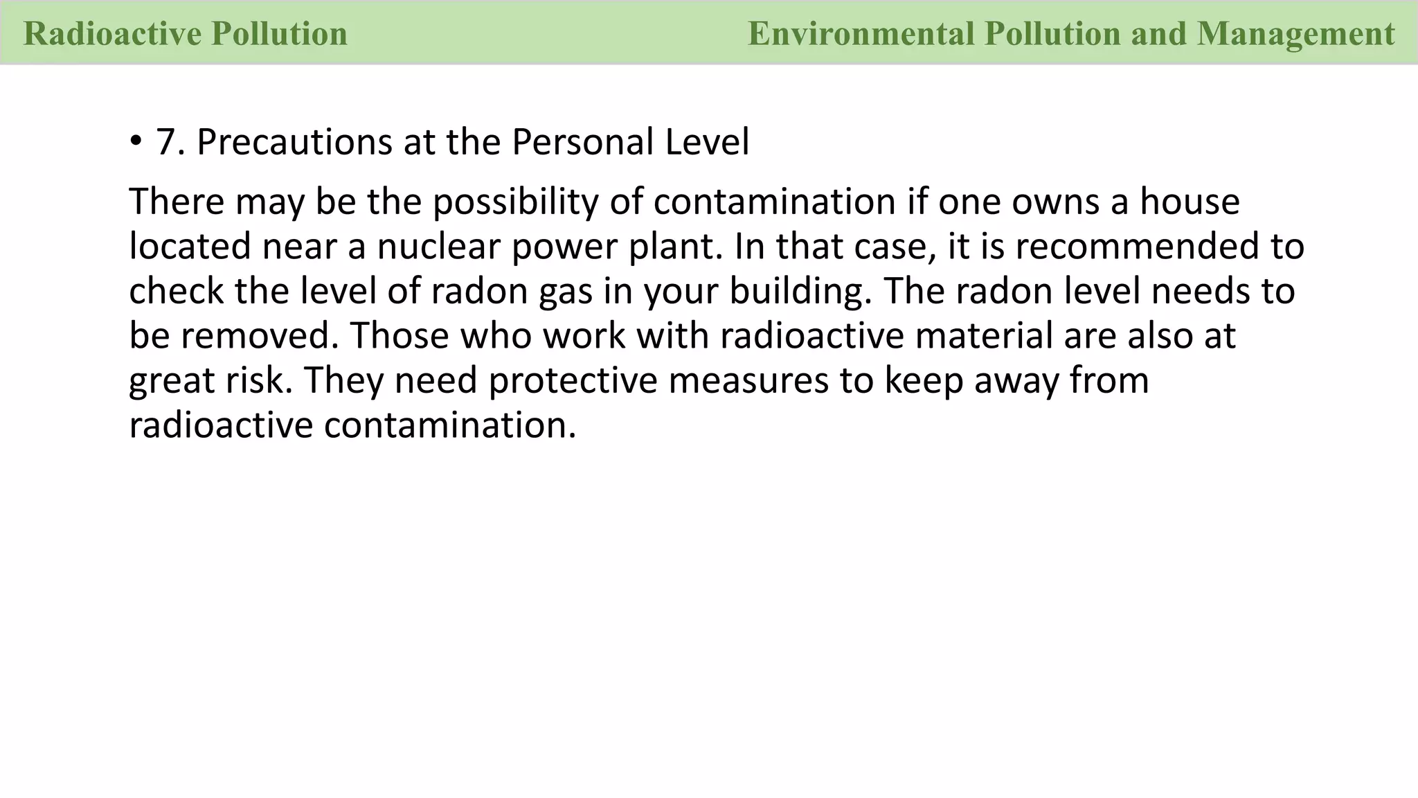 Radioactive pollution | PDF