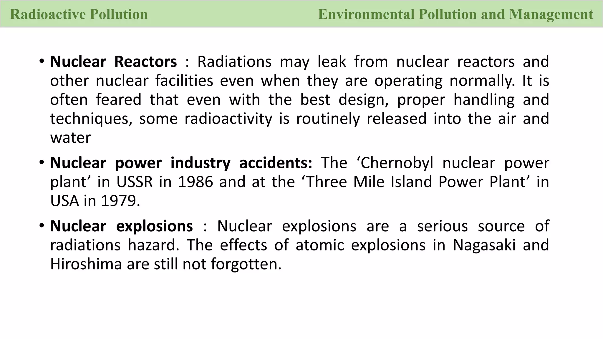 Radioactive pollution | PDF