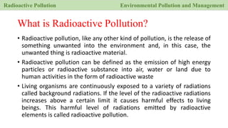 Radioactive pollution | PDF