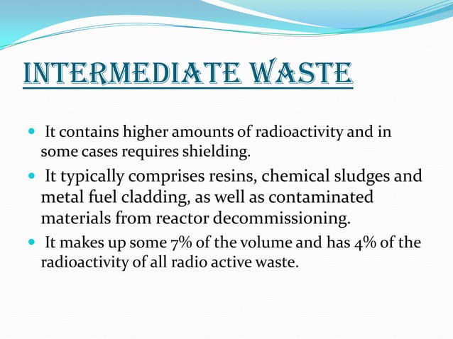 Radio active waste management | PPTX | Indoor Environmental Quality ...