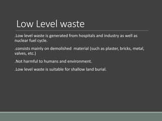 Radioactive waste managment | PPTX