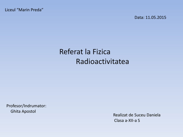 Radioactivitatea | PPTX