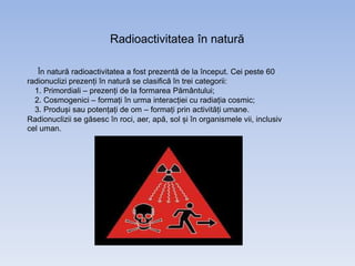 Radioactivitatea | PPTX