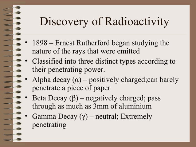 Radioactivity | PPT | Chemistry | Science