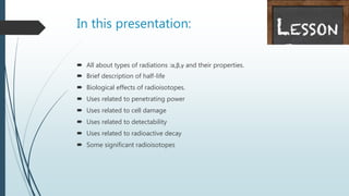 Applications of Radioactivity | PPTX