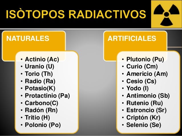 Radioactivos riesgo quimico