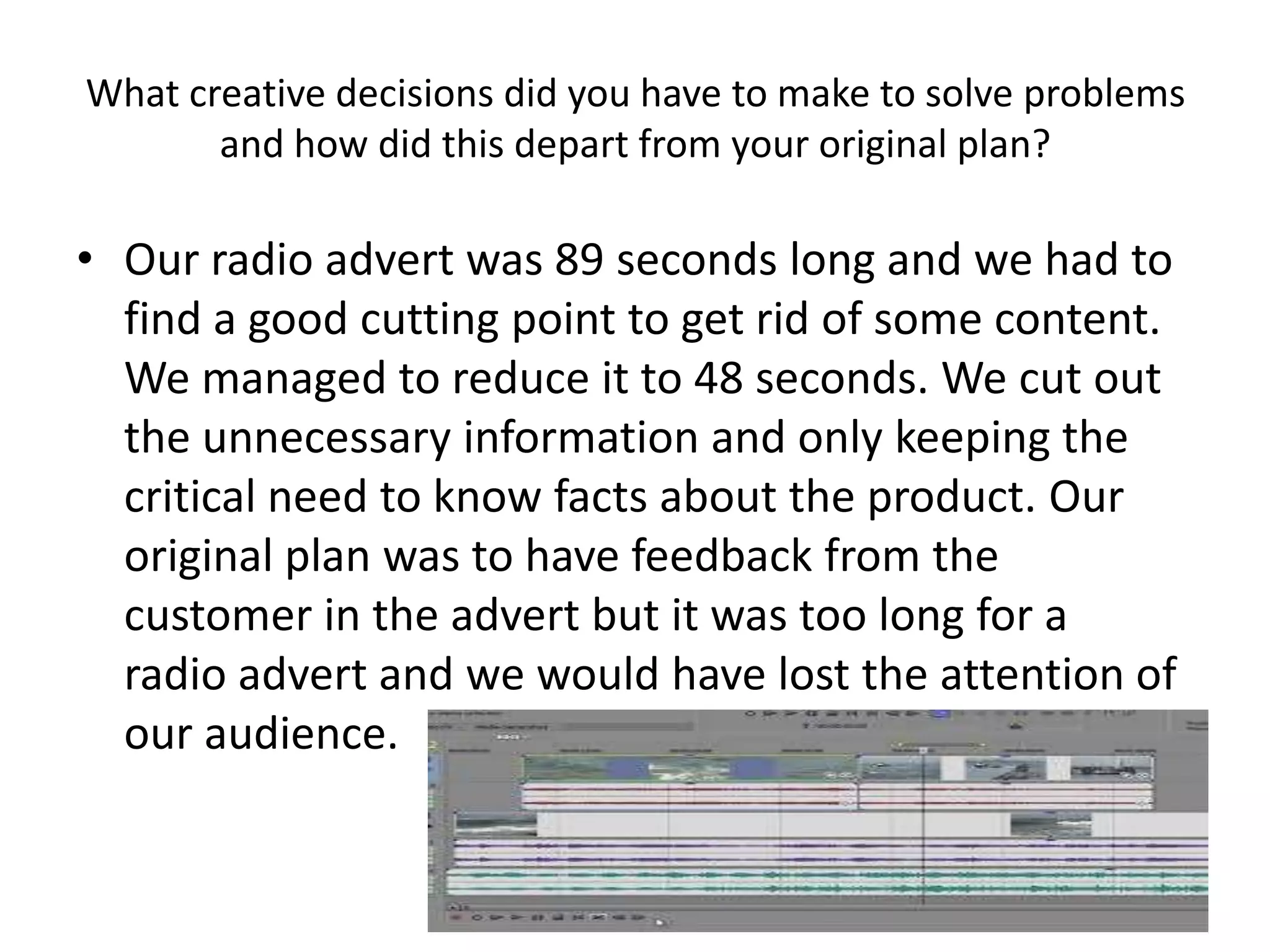 Radio advert evaluation | PPT