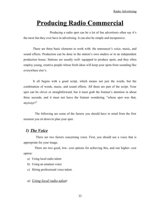 Sample Radio Ad Script