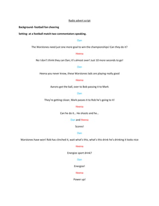 Radio advert script | DOCX