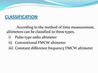 Radio altimeter | PPTX