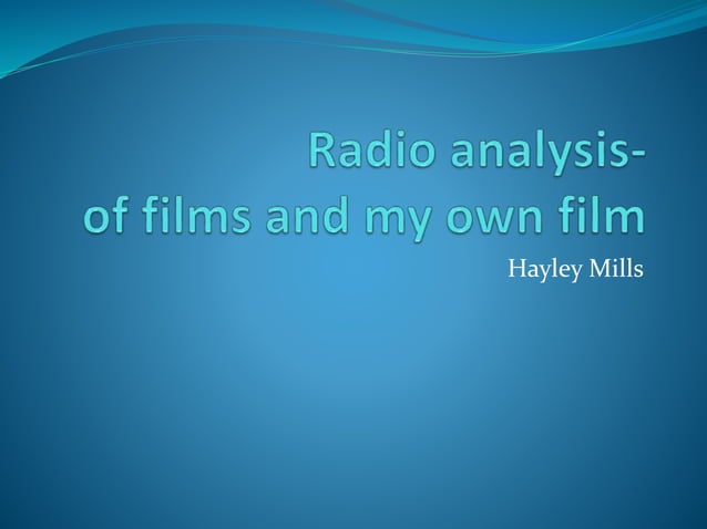 Radio analysis | PPT