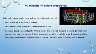 Radio and TV news,similarity,differences,structuring bulletins,tips | PPTX