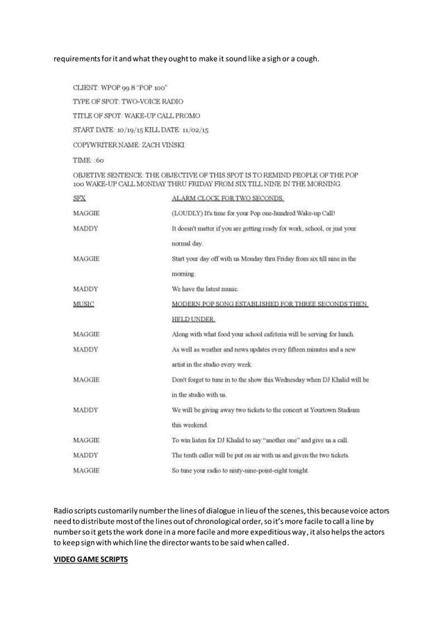 Radio and videogames scripts | PDF
